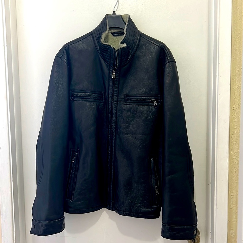 Boss By Hugo Boss Leather Jacket - Gem